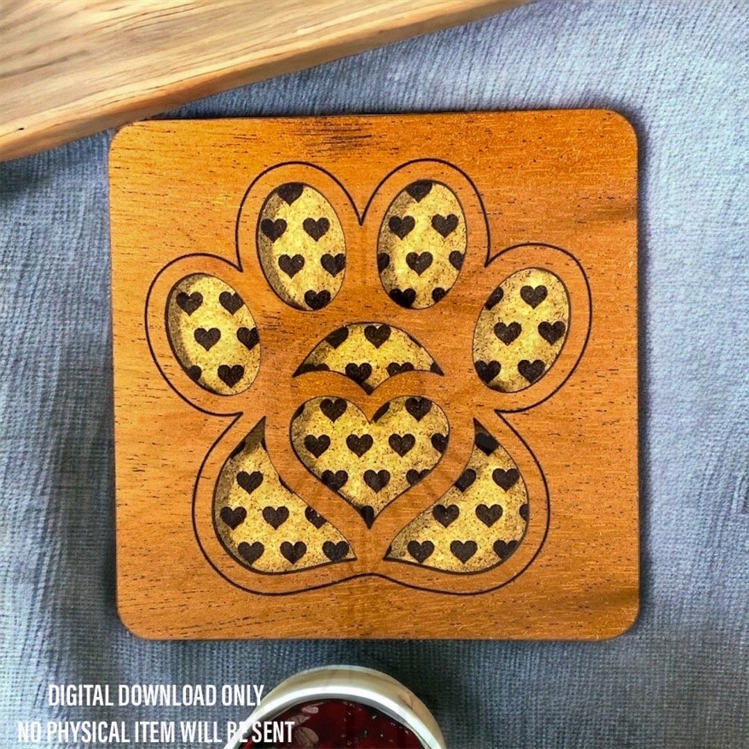 Dog Love Coaster SVG - Etsy