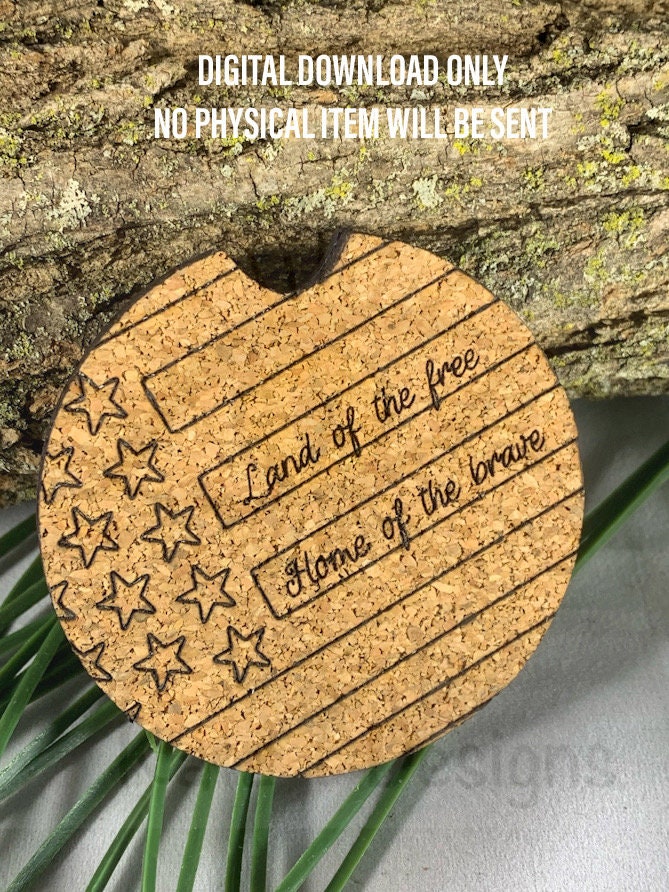 American Flag Car Cup Coaster SVG | Etsy