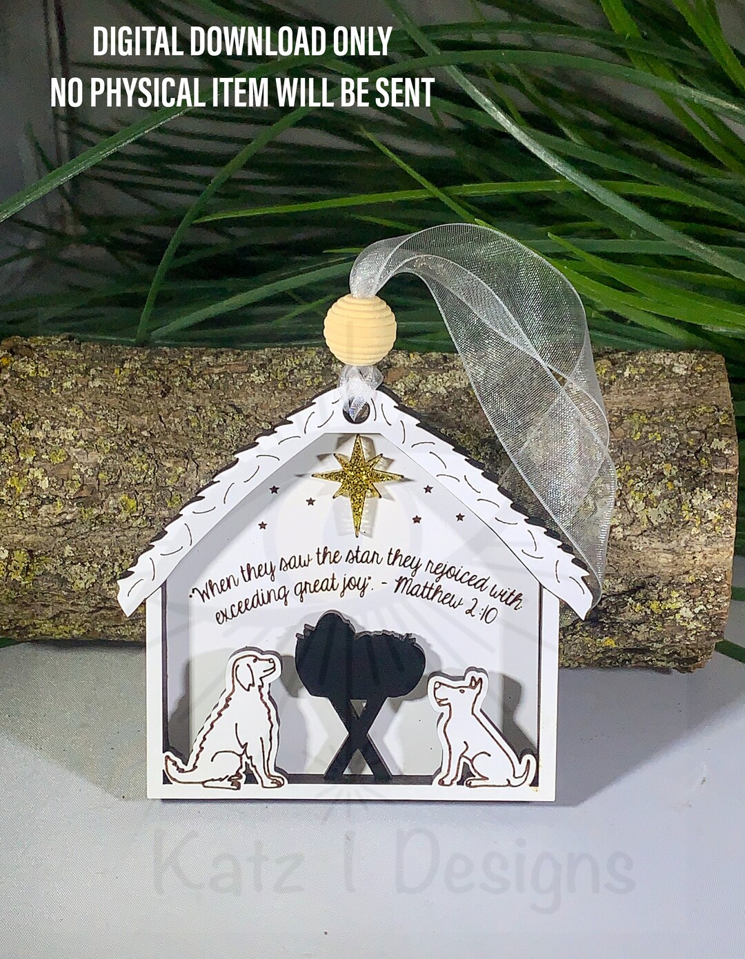 Dog Nativity Scene Ornament SVG - Etsy