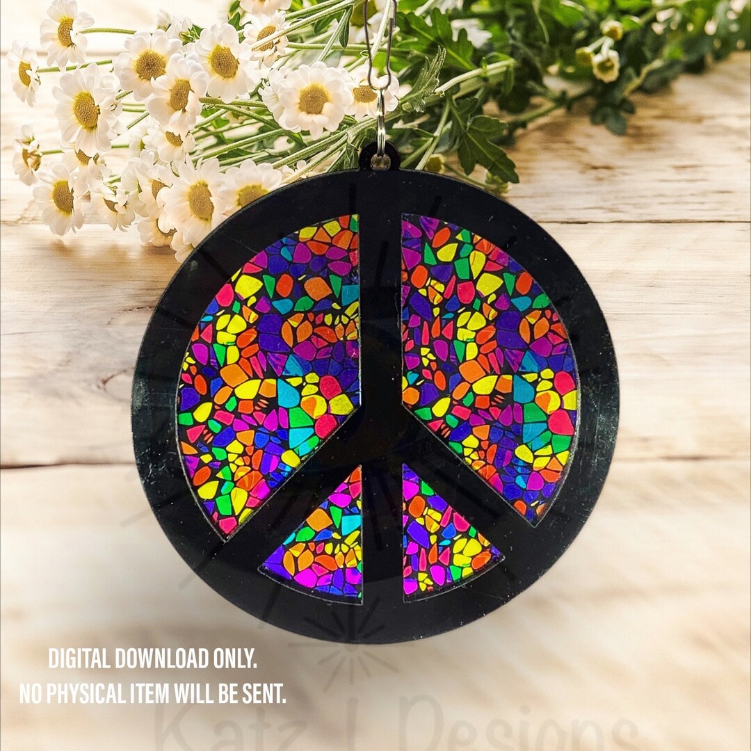 Peace Sign Sun Catcher SVG - Etsy