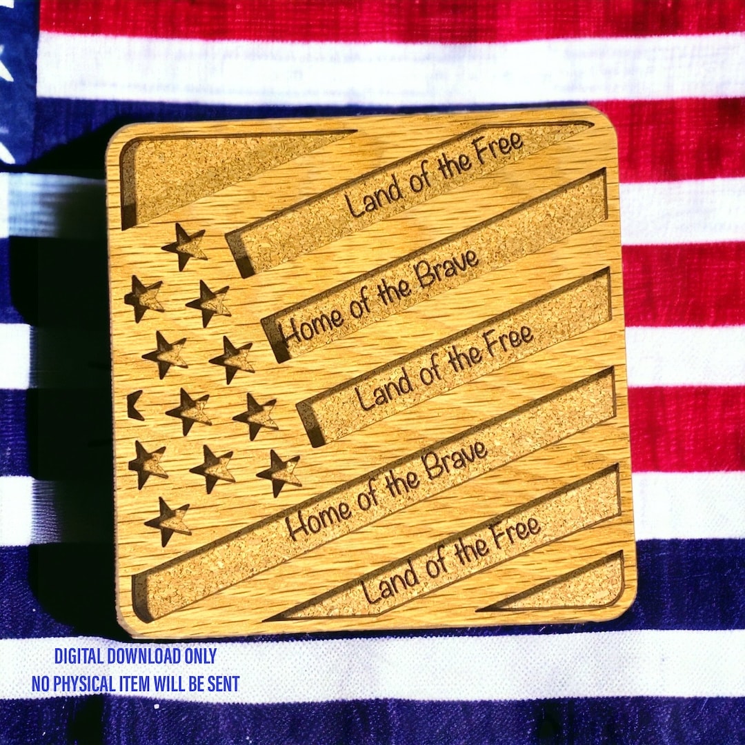 Flag Coaster SVG (two Font Versions) - Etsy