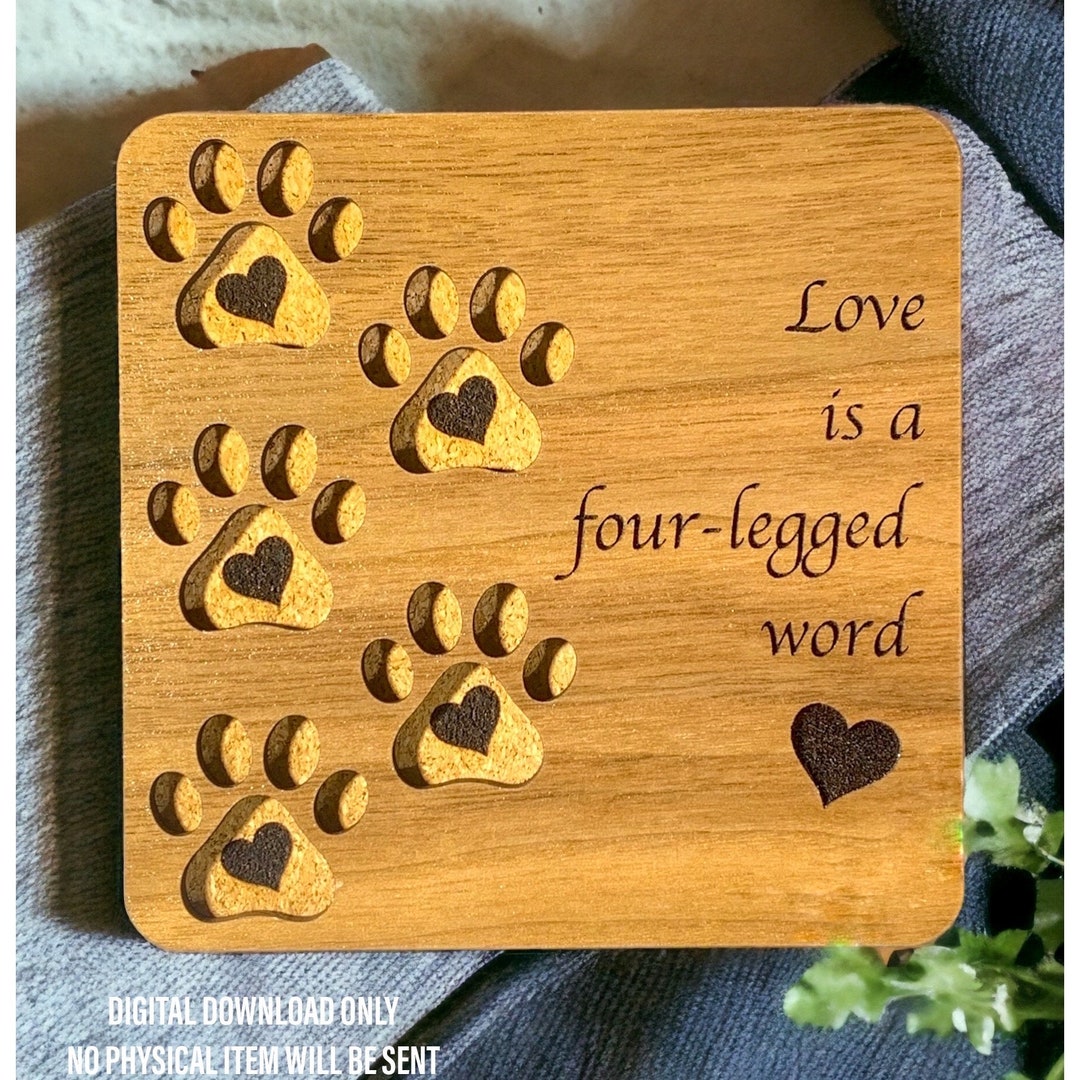 Dog Love Coaster SVG - Etsy