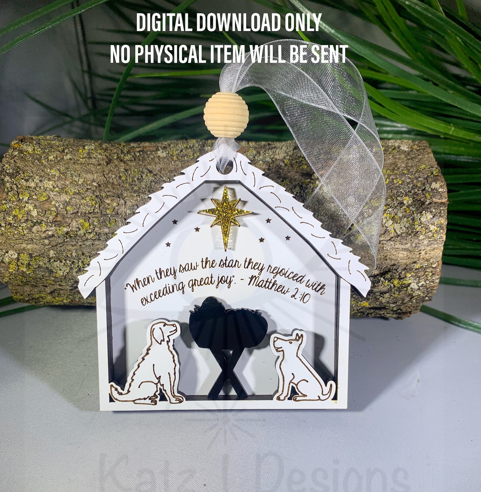 Dog Nativity Scene Ornament SVG - Etsy