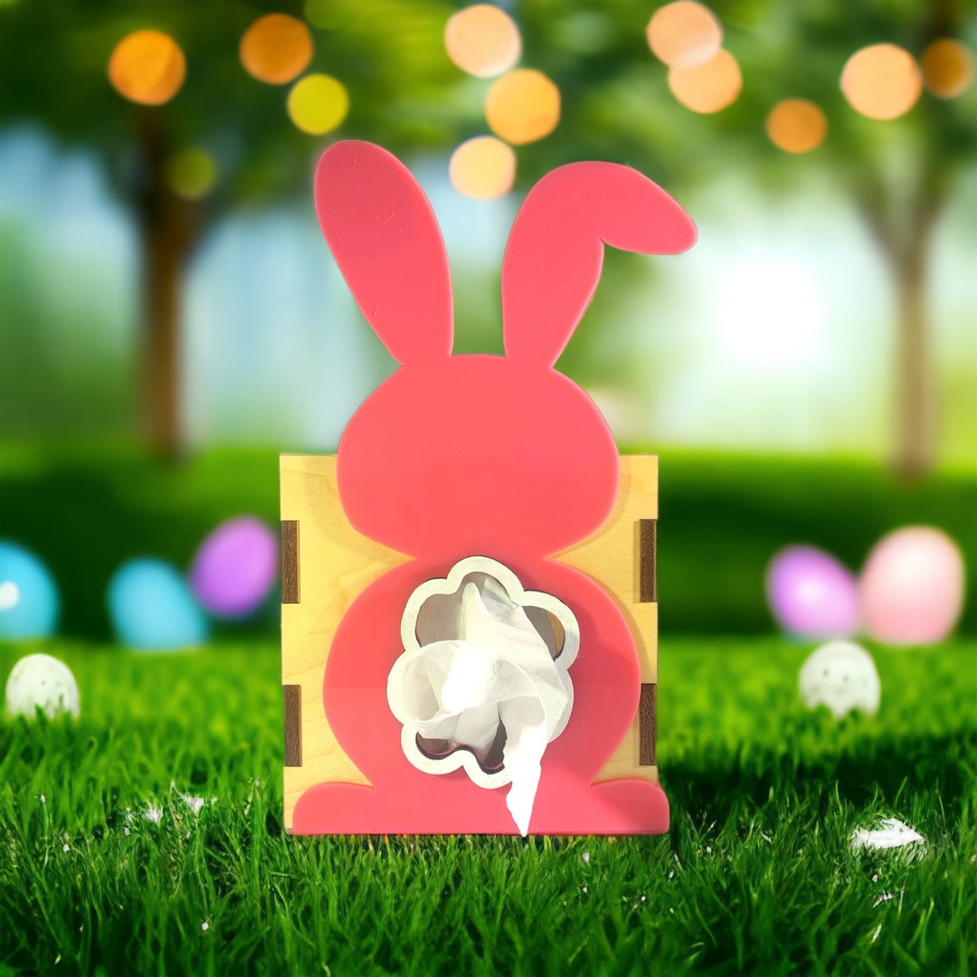 Bunny Butt Puffs Tissue Box Cover SVG - Etsy