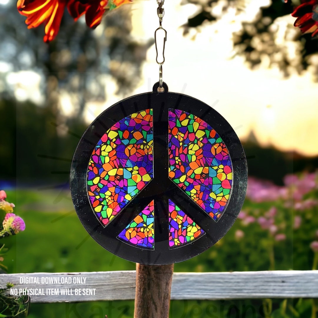 Peace Sign Sun Catcher SVG - Etsy