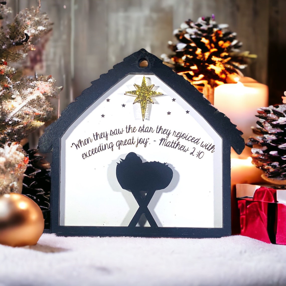 Dog Nativity Scene Ornament SVG - Etsy