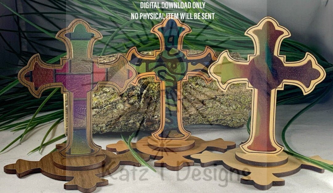 Standup Cross Inlay SVG - Etsy