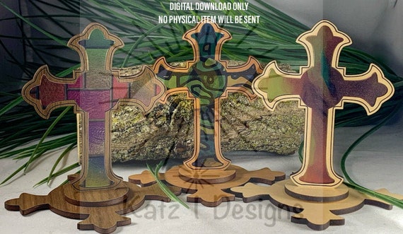Standup Cross Inlay SVG - Etsy