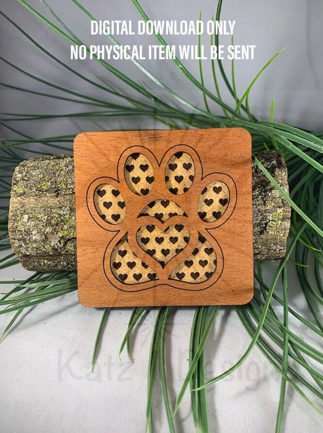 Dog Love Coaster SVG - Etsy