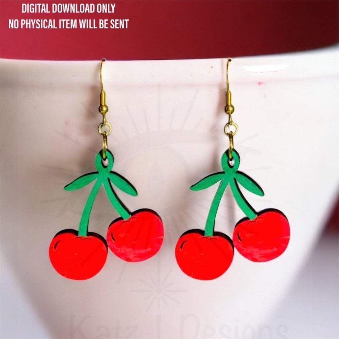 Hand Drawn Cherry Dangles SVG - Etsy