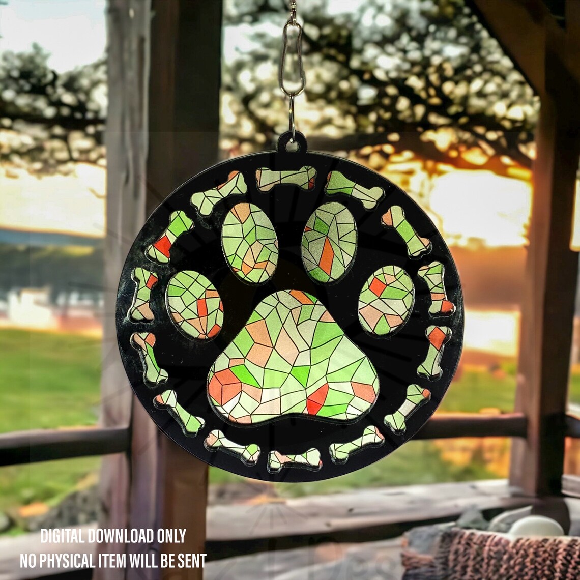 Puppy Paw Sun Catcher SVG - Etsy