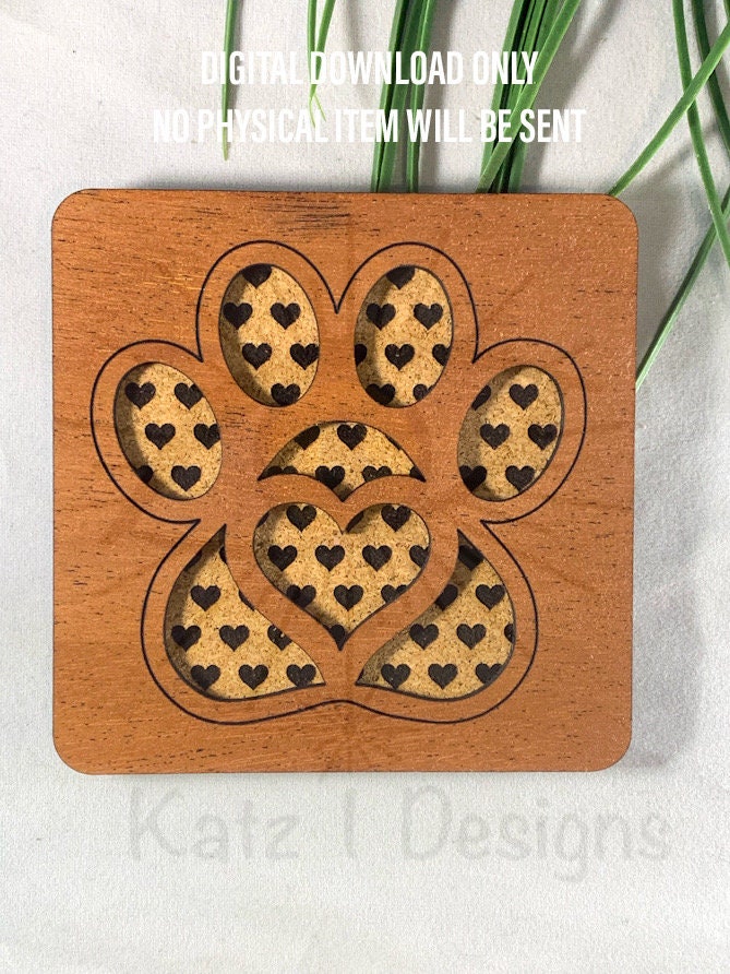 Dog Love Coaster SVG - Etsy