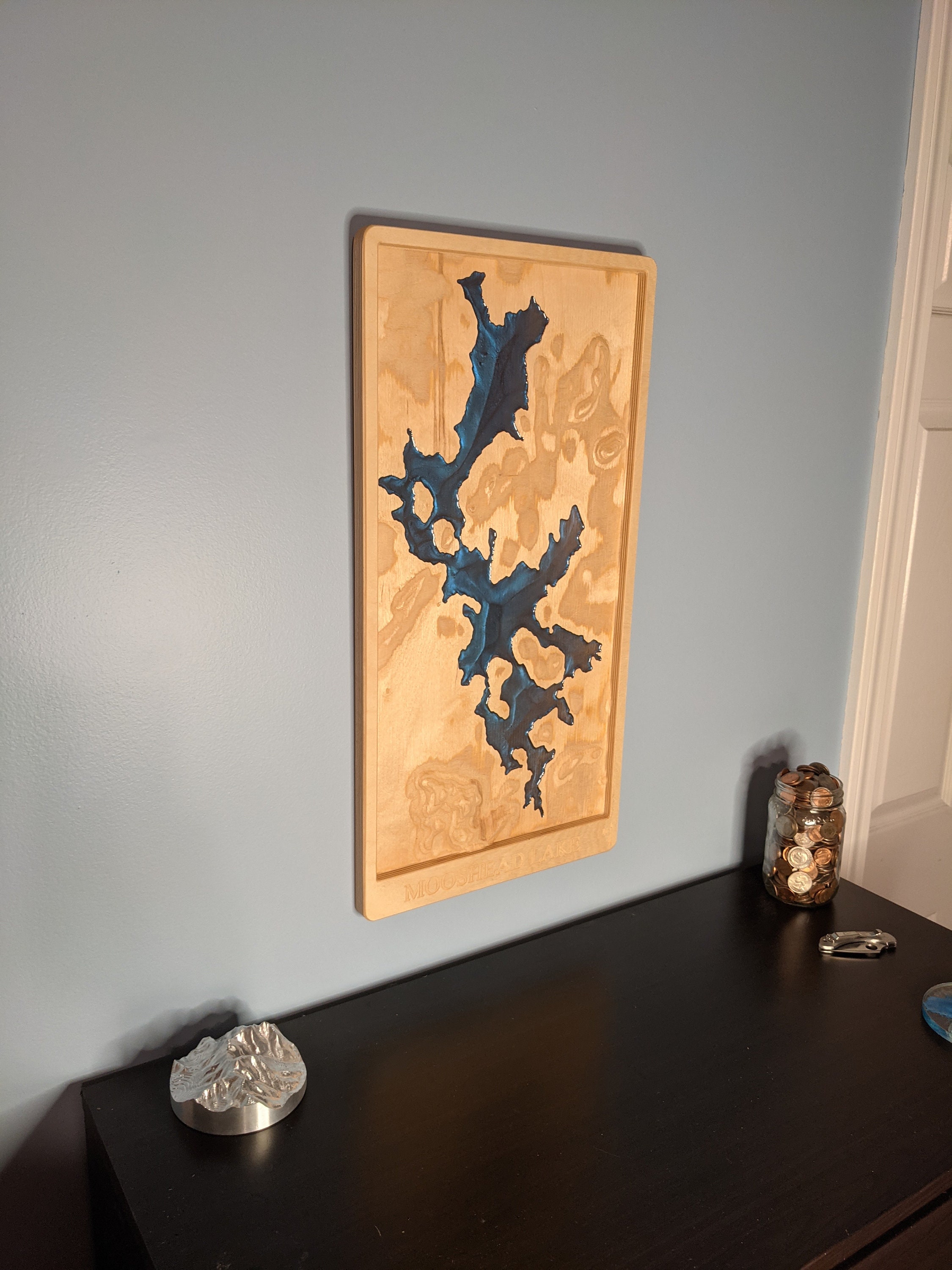 Moosehead Lake and Mount Kineo 3D Topographic Map Wood Relief Carving ...