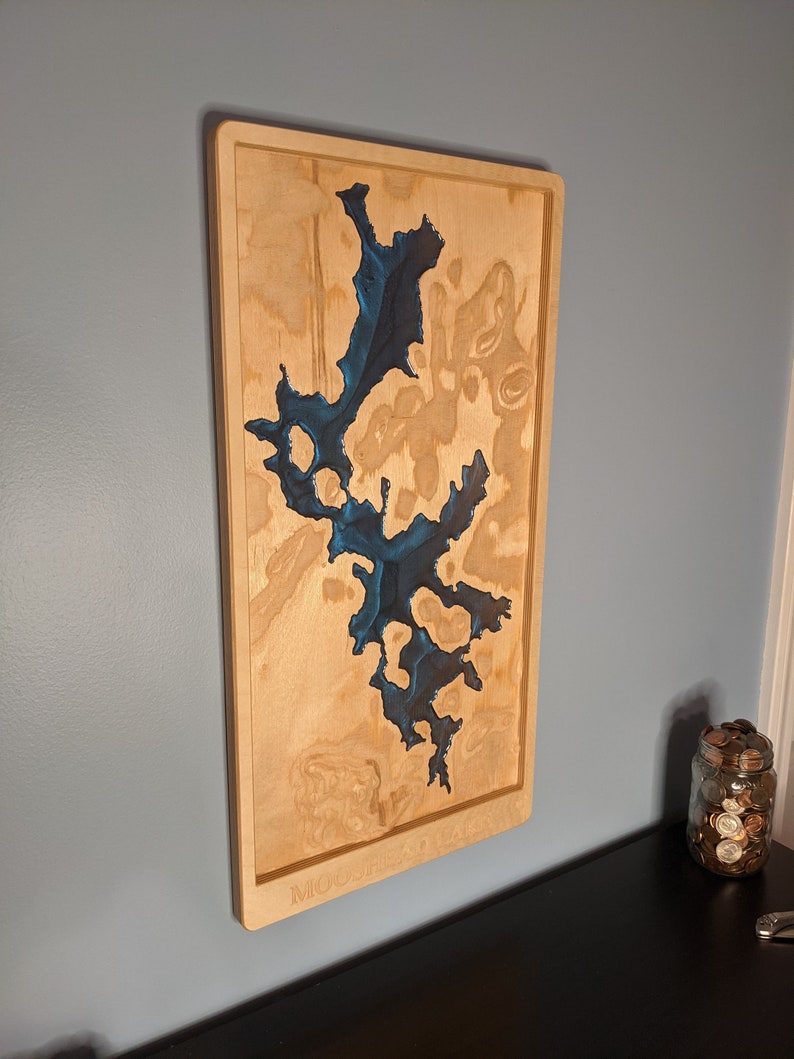 Moosehead Lake and Mount Kineo 3D Topographic Map Wood Relief Carving ...