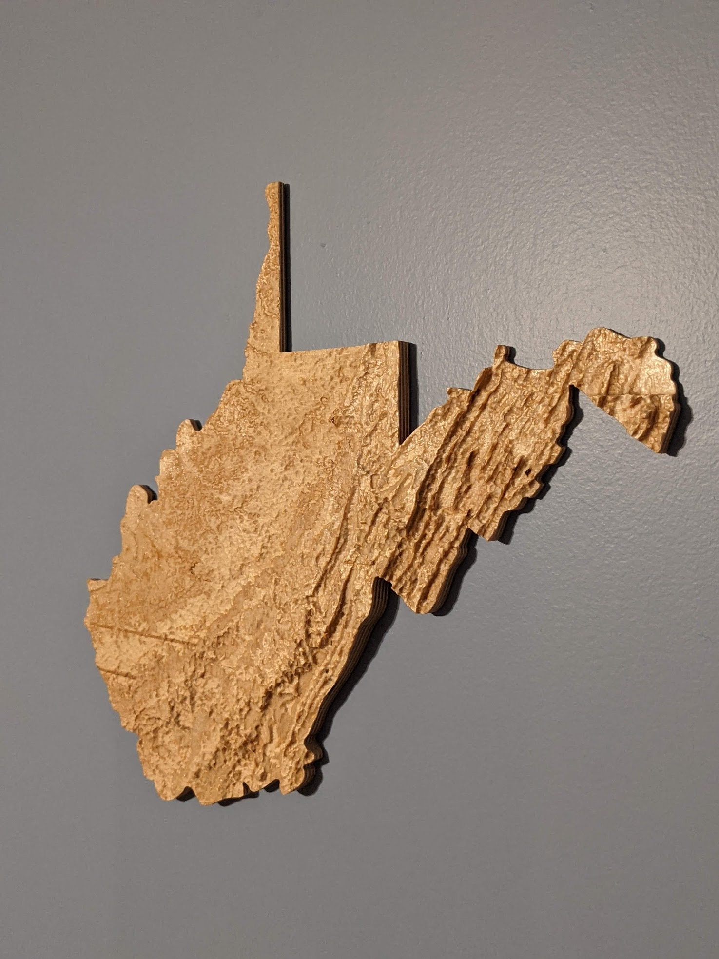 West Virginia 3D Topographic Map Wood Relief Carving - Etsy