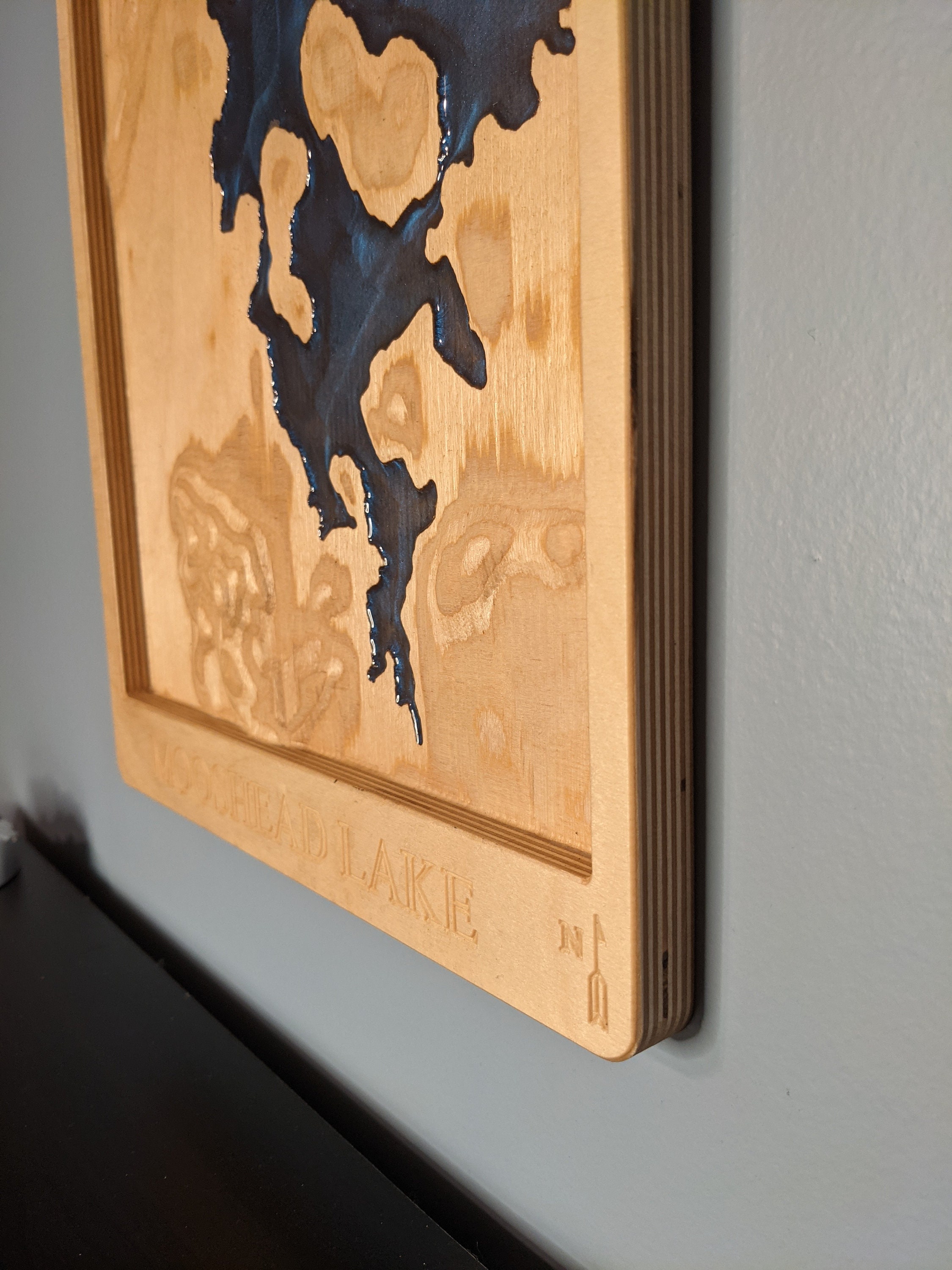 Moosehead Lake and Mount Kineo 3D Topographic Map Wood Relief Carving ...