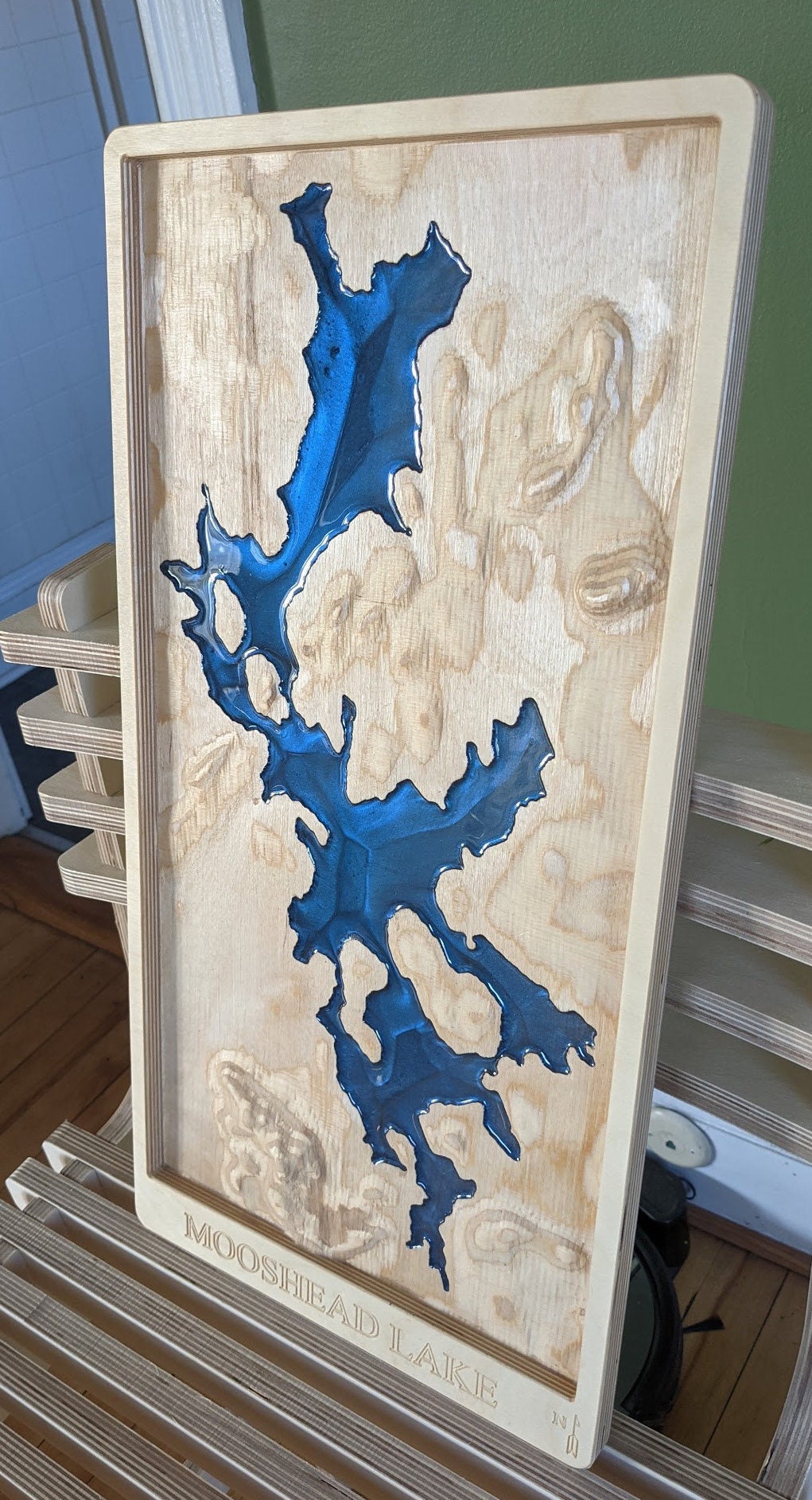 Moosehead Lake and Mount Kineo 3D Topographic Map Wood Relief Carving ...