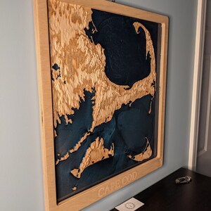 Cape Cod, Martha's Vineyard and Nantucket 3D Topographic Wood Relief ...