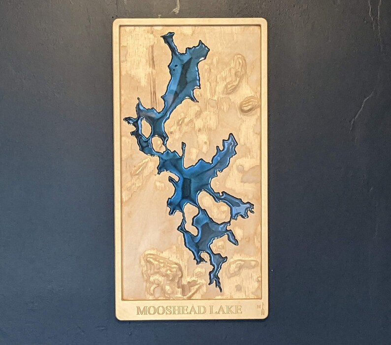 Moosehead Lake and Mount Kineo 3D Topographic Map Wood Relief Carving ...