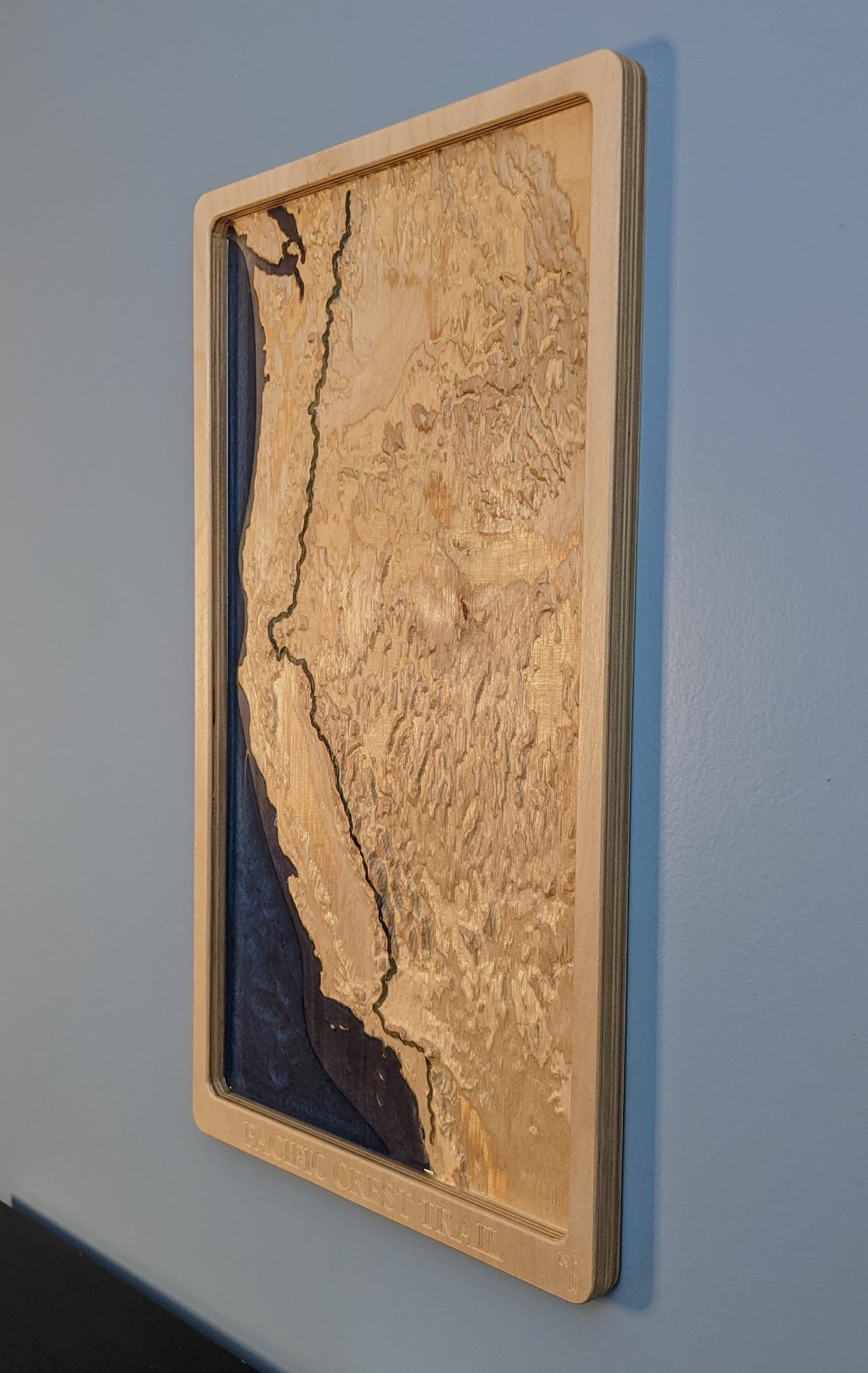 Pacific Crest National Scenic Trail (PCT) 3D Topographic Map Wood ...