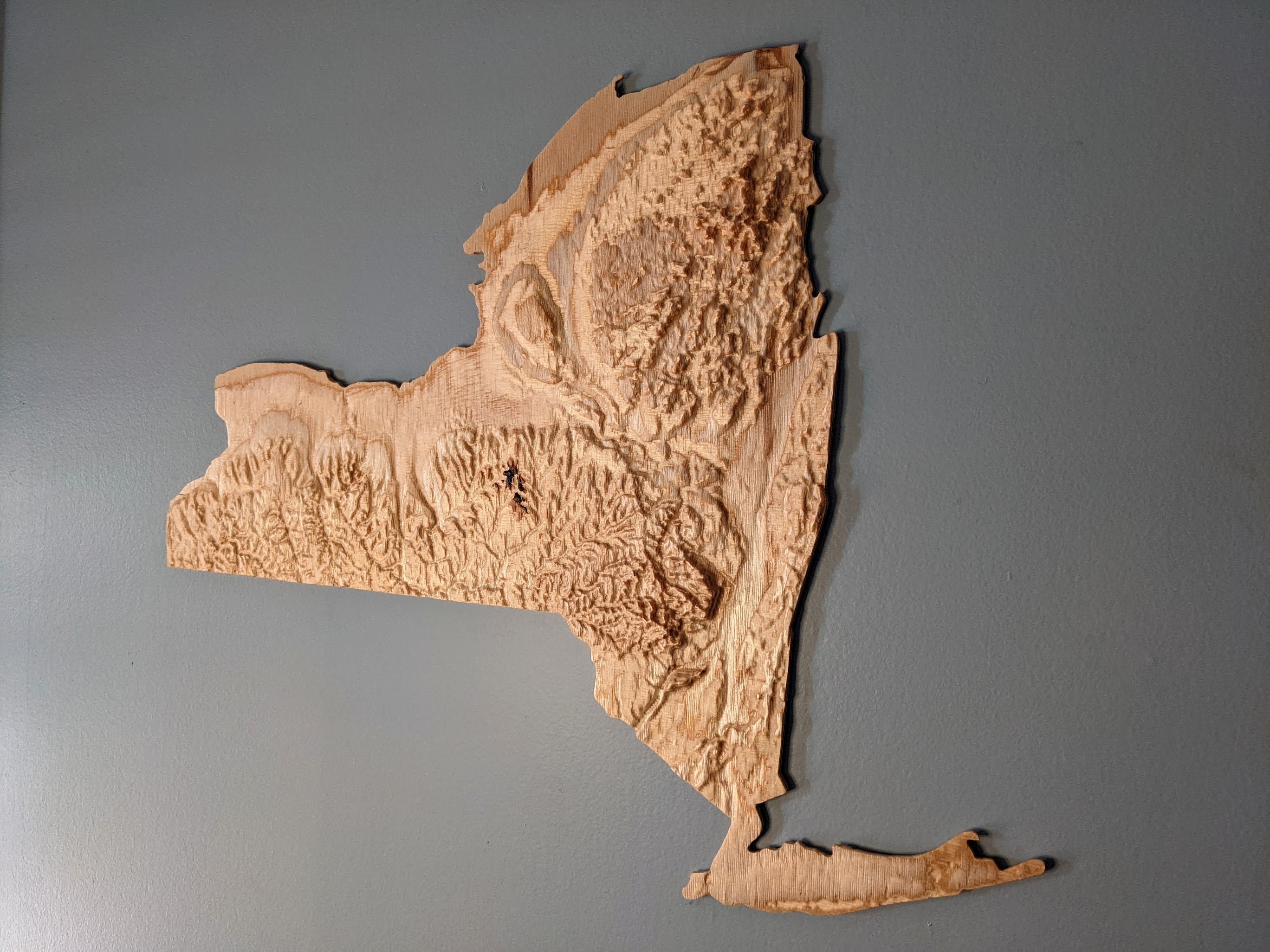 New York State 3D Topographic Map Wood Relief Carving - Etsy