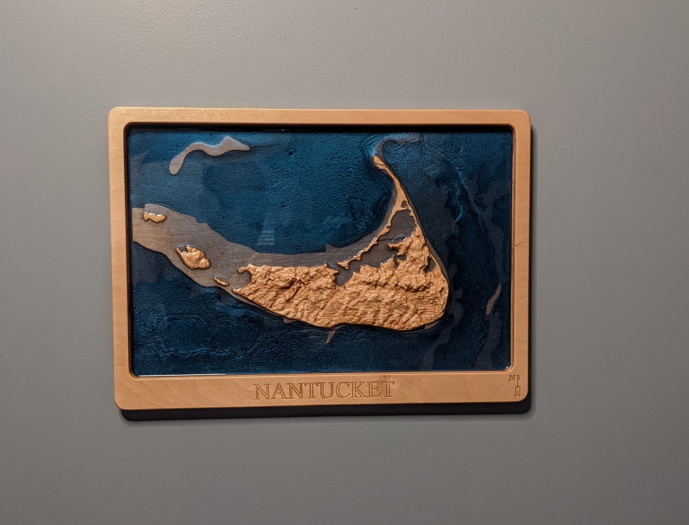 Nantucket 3D Topographic Wood Relief Map Carving - Etsy