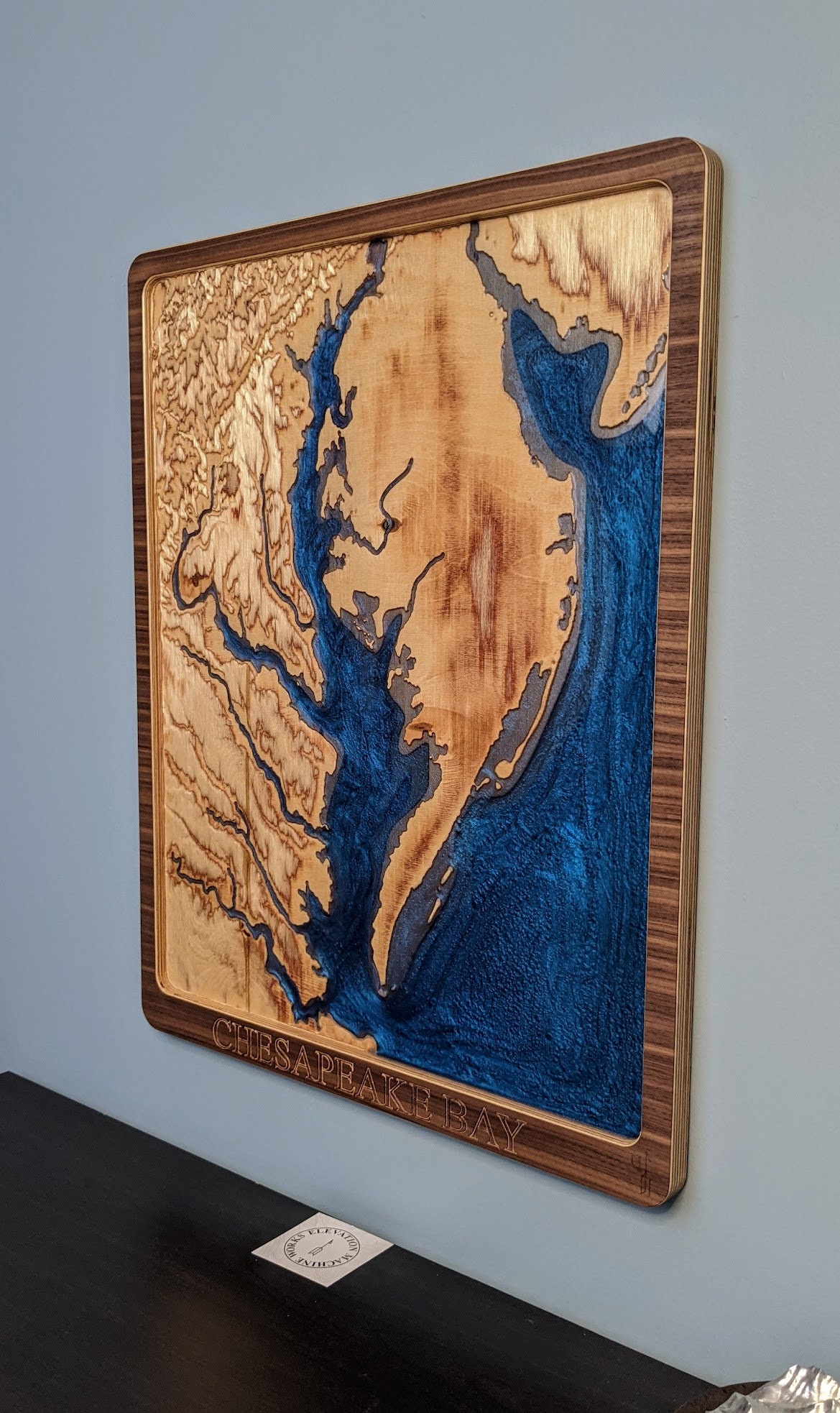 Chesapeake Bay 3D Topographic Map Wood Relief Carving With - Etsy