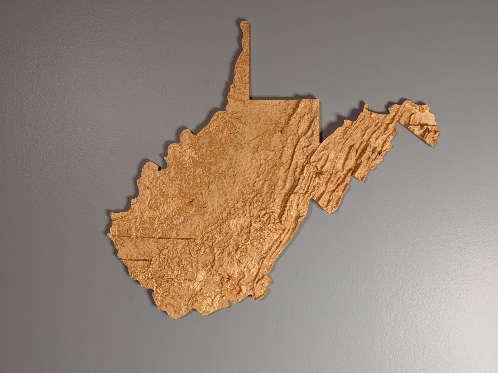 West Virginia 3D Topographic Map Wood Relief Carving - Etsy