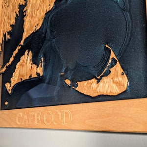 Cape Cod, Martha's Vineyard and Nantucket 3D Topographic Wood Relief ...