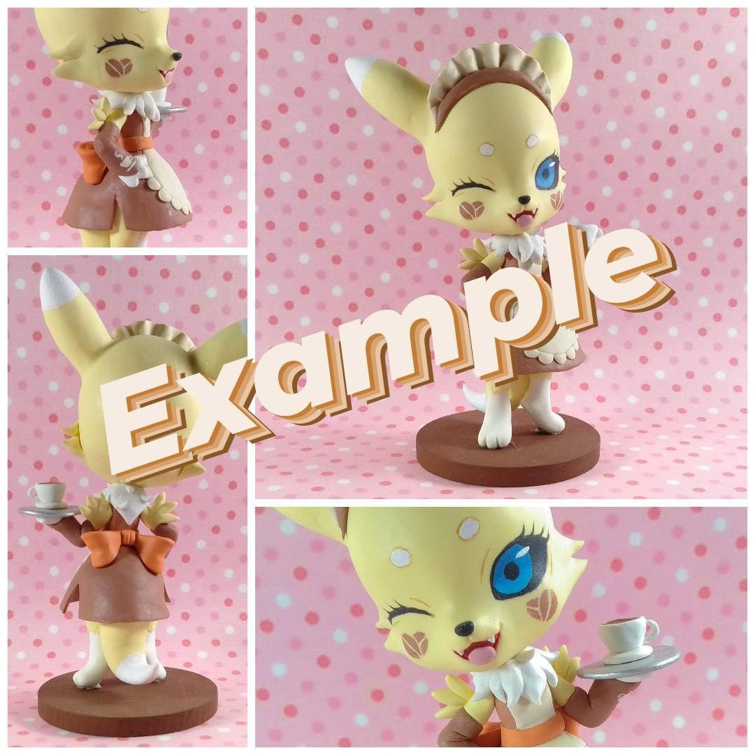 Custom Clay Figure Commission Fursona Chibi Figure 12cm - Etsy 日本