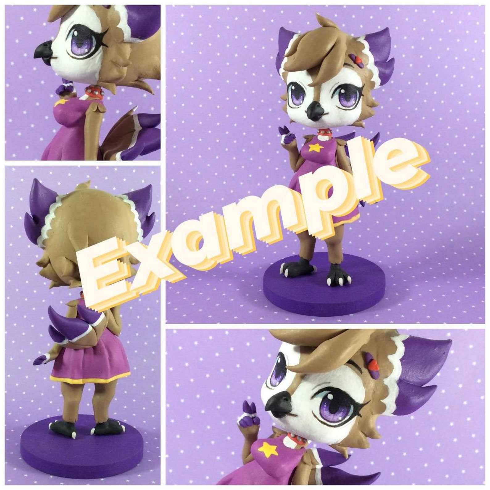 Custom Clay Figure Commission Fursona Chibi Figure 12cm - Etsy