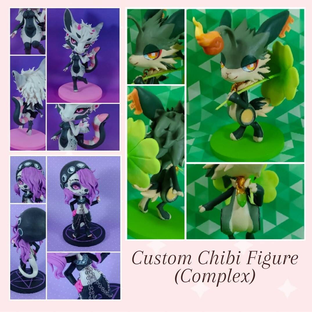 Custom Clay Figure Commission Fursona Chibi Figure 12cm - Etsy