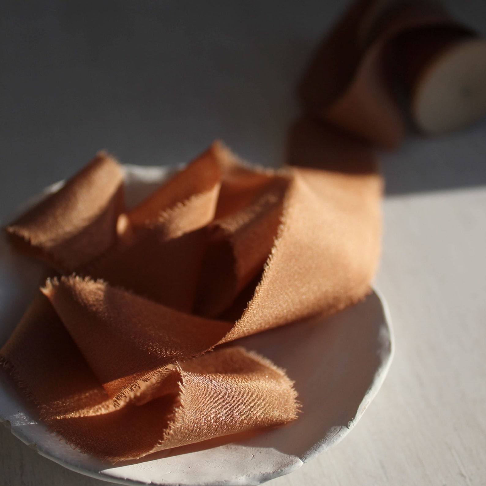 TERRA COTTA Naturally Dyed Silk Ribbon for Wedding Bouquets - Etsy Canada