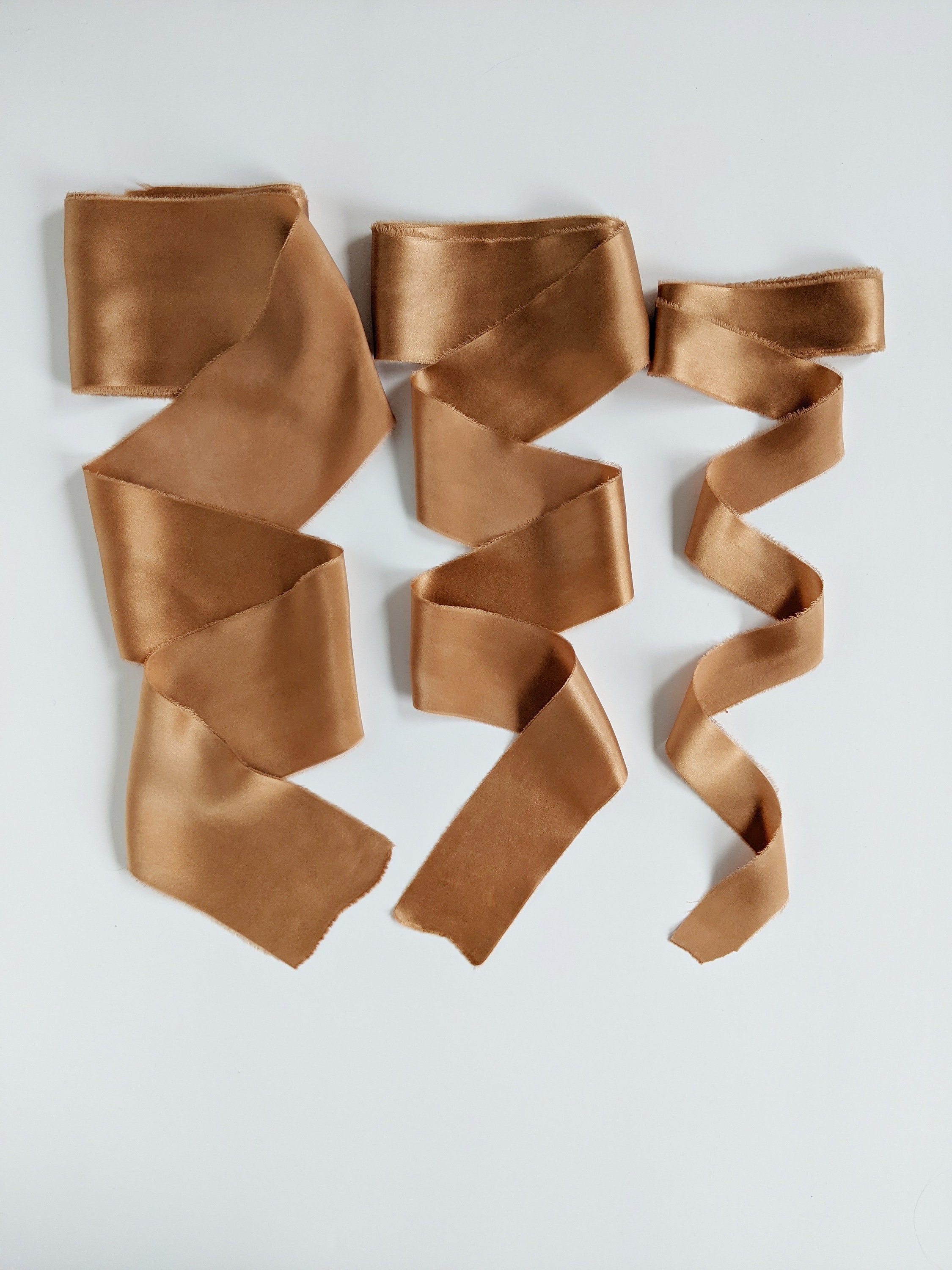 TERRA COTTA Silk Ribbon Naturally Dyed Ribbon for Wedding | Etsy UK