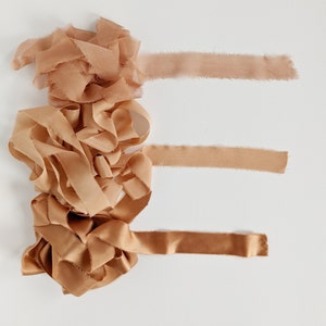 TERRA COTTA Naturally Dyed Silk Ribbon for Wedding Bouquets | Etsy