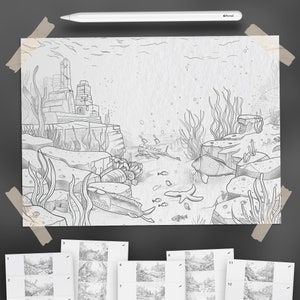 100 Procreate Underwater Journey Backgrounds | Procreate Underwater ...