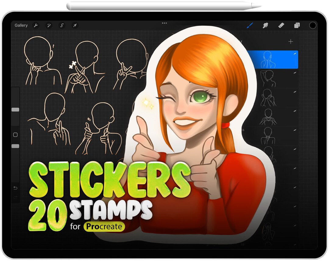 20 Procreate Stickers Stamp Brushes, Procreate Stickers Guide ...