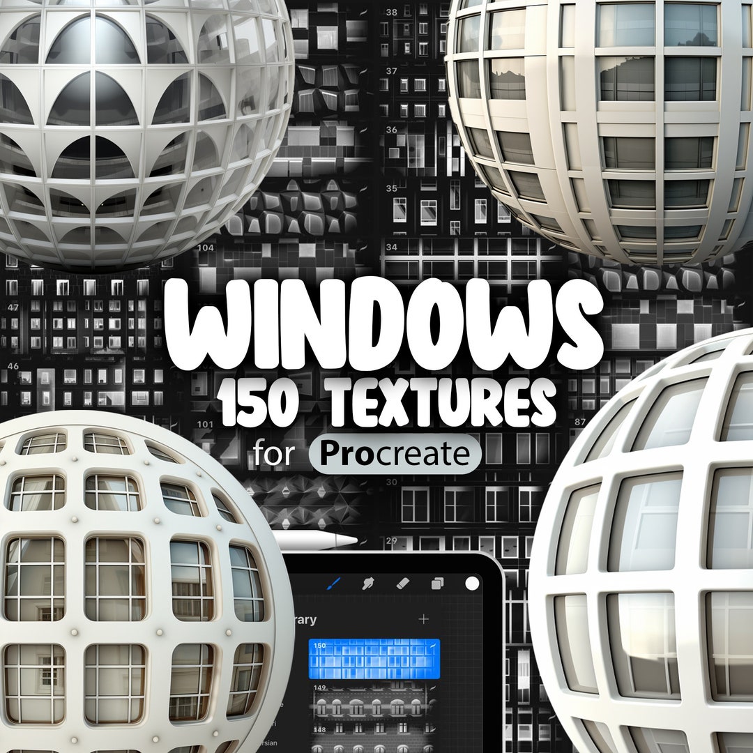 150 Procreate Windows Textures | Building Facade Procreate Seamless ...