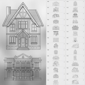 120 Procreate Buildings Sketches Stamp Brushes | Architecture Procreate ...