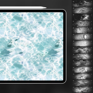 110 Procreate Water Textures | Procreate Seamless Water Brushes ...