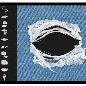 50 Ripped Jeans Brushes for Procreate, Seamless Jeans Textures for ...