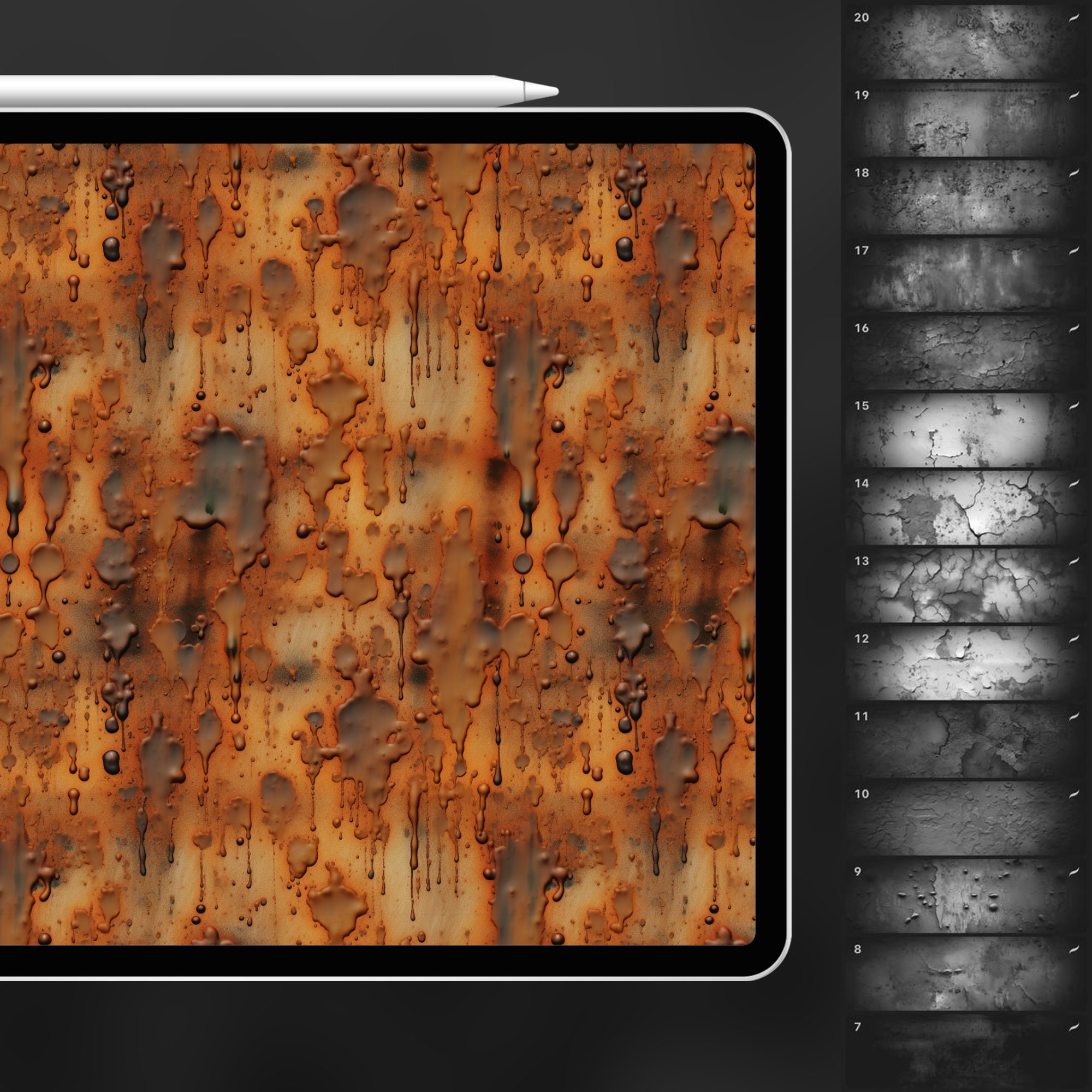 130 Procreate Rust Textures | Metal Rust Procreate Pattern Seamless ...