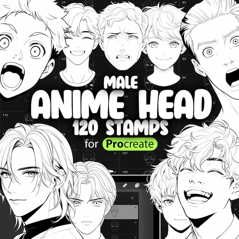 Male Anime Head Brush Procreate - Etsy