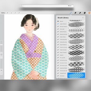 120 Procreate Traditional Japanese Pattern Brushes | Japan Brush for ...