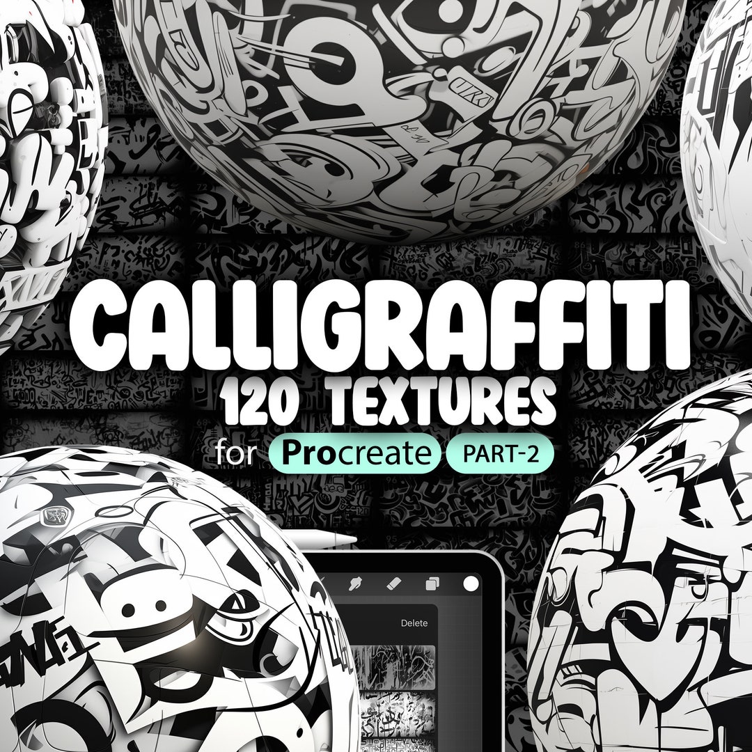 120 Procreate Calligraffiti Textures (part-2) | Procreate Graffiti Brushes | Procreate Lettering ...