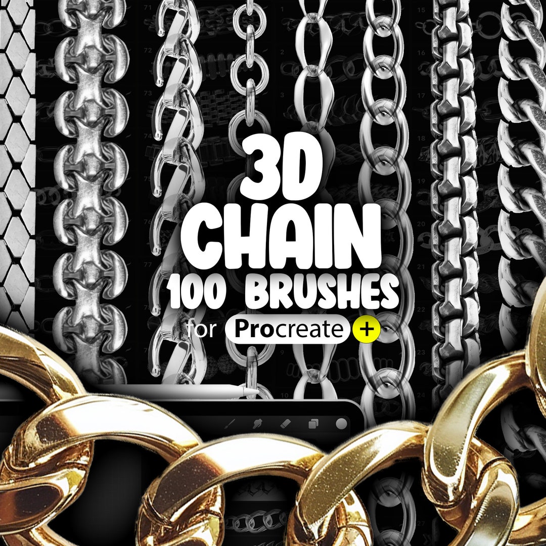 100 Procreate 3D Chain Brushes Procreate Necklace Brush Procreate ...