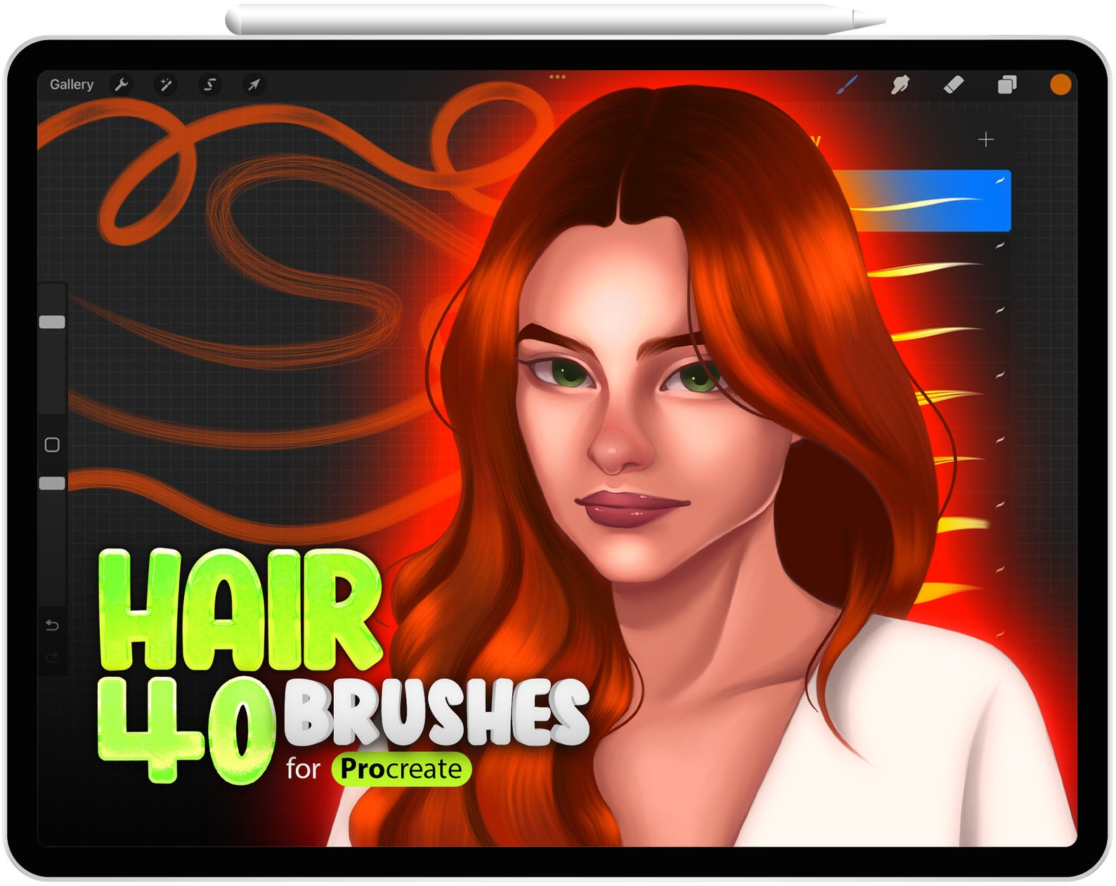 40 Procreate Hair Brushes Procreate Curly Hair Procreate Etsy