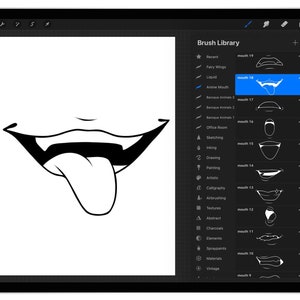 30 Procreate Anime Mouth Brushes, Procreate Anime Mouth Stamps ...