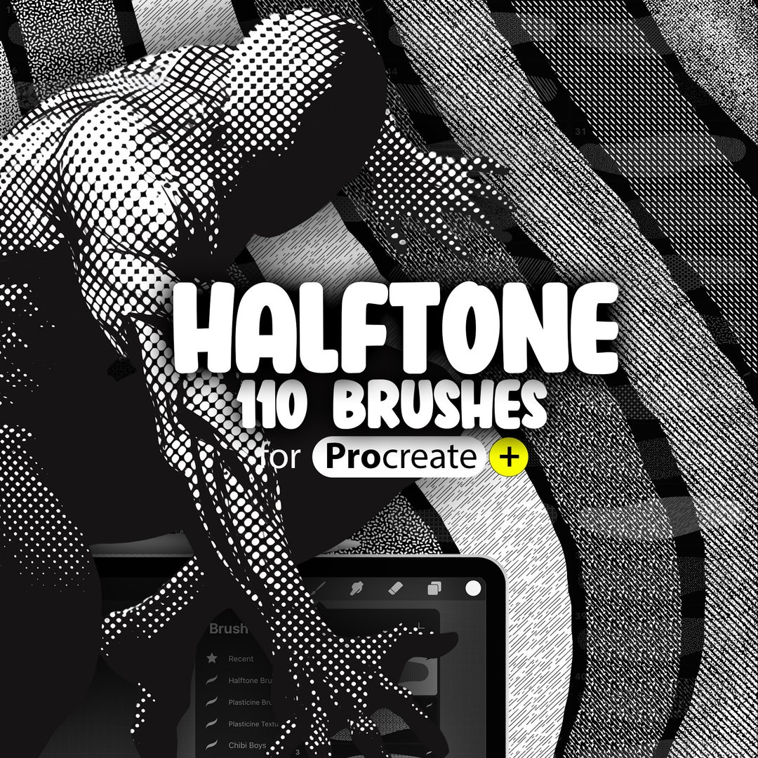 110 Procreate Halftone Brushes | Procreate Halftone Textures | Procreate Dots and Lines Brushes ...