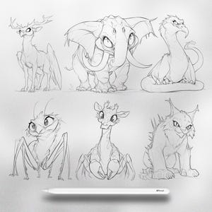 100 Procreate Fantasy Creatures Stamps | Procreate Monsters Stamps ...